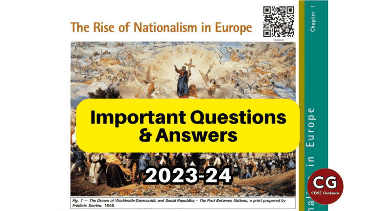 The Rise of Nationalism in Europe Class 10 Important Questions and ...