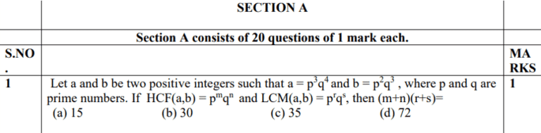 CBSE Class 10 Maths Sample Paper: Exam Setup, Question Types & Solutions - CBSE Guidance