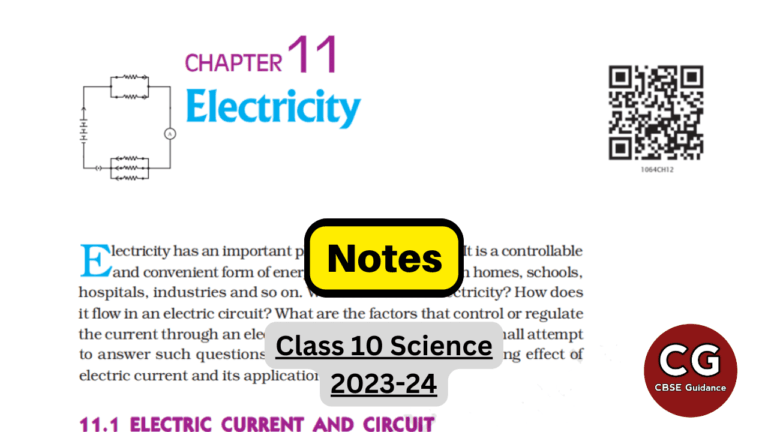 Simplified Electricity Class 10 Notes for Quick Revision - CBSE Guidance