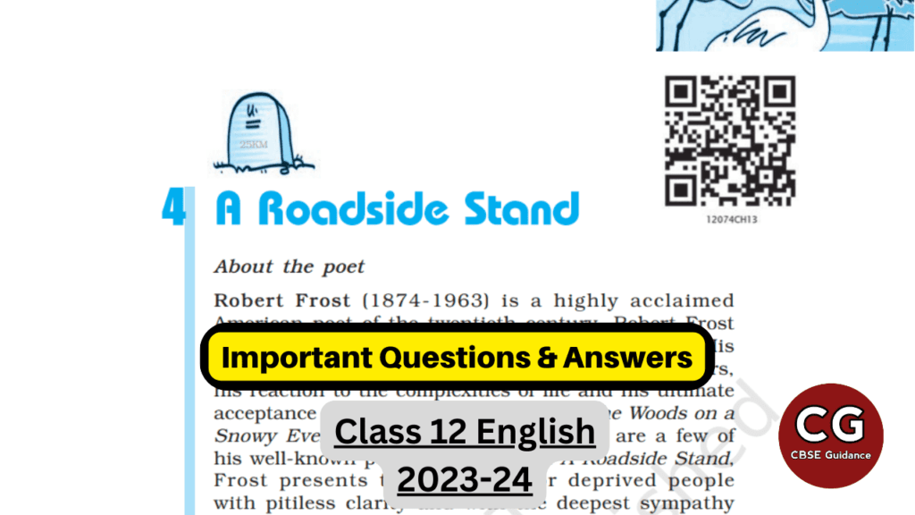 A Roadside Stand: Important Questions and Answers for Class 12 - CBSE ...