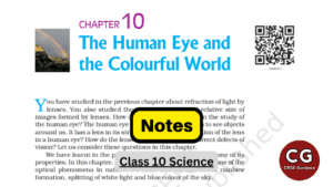 The Human Eye And The Colourful World Class 10 Notes - CBSE Guidance