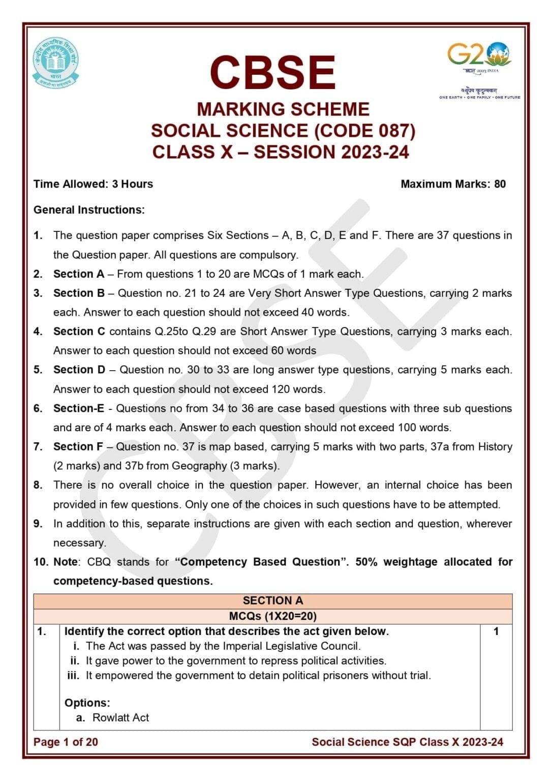 Practice Makes Perfect: CBSE Class 10 Social Science Sample Paper 2023 ...