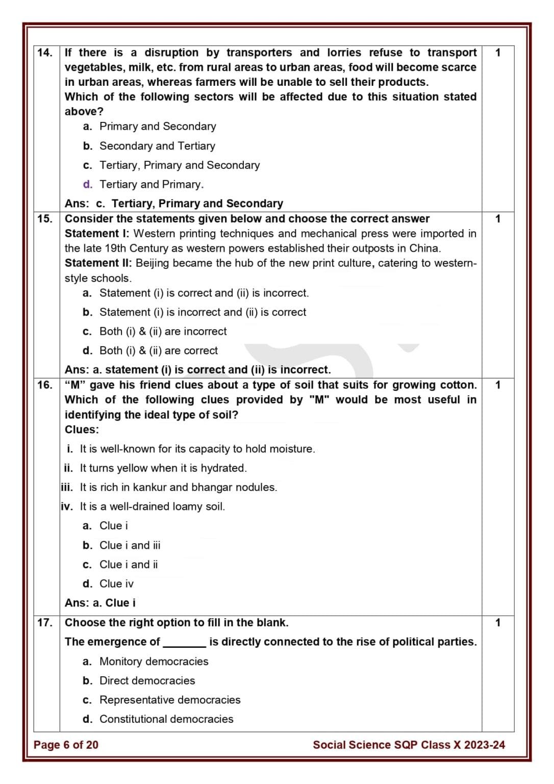 Practice Makes Perfect: CBSE Class 10 Social Science Sample Paper 2023 ...