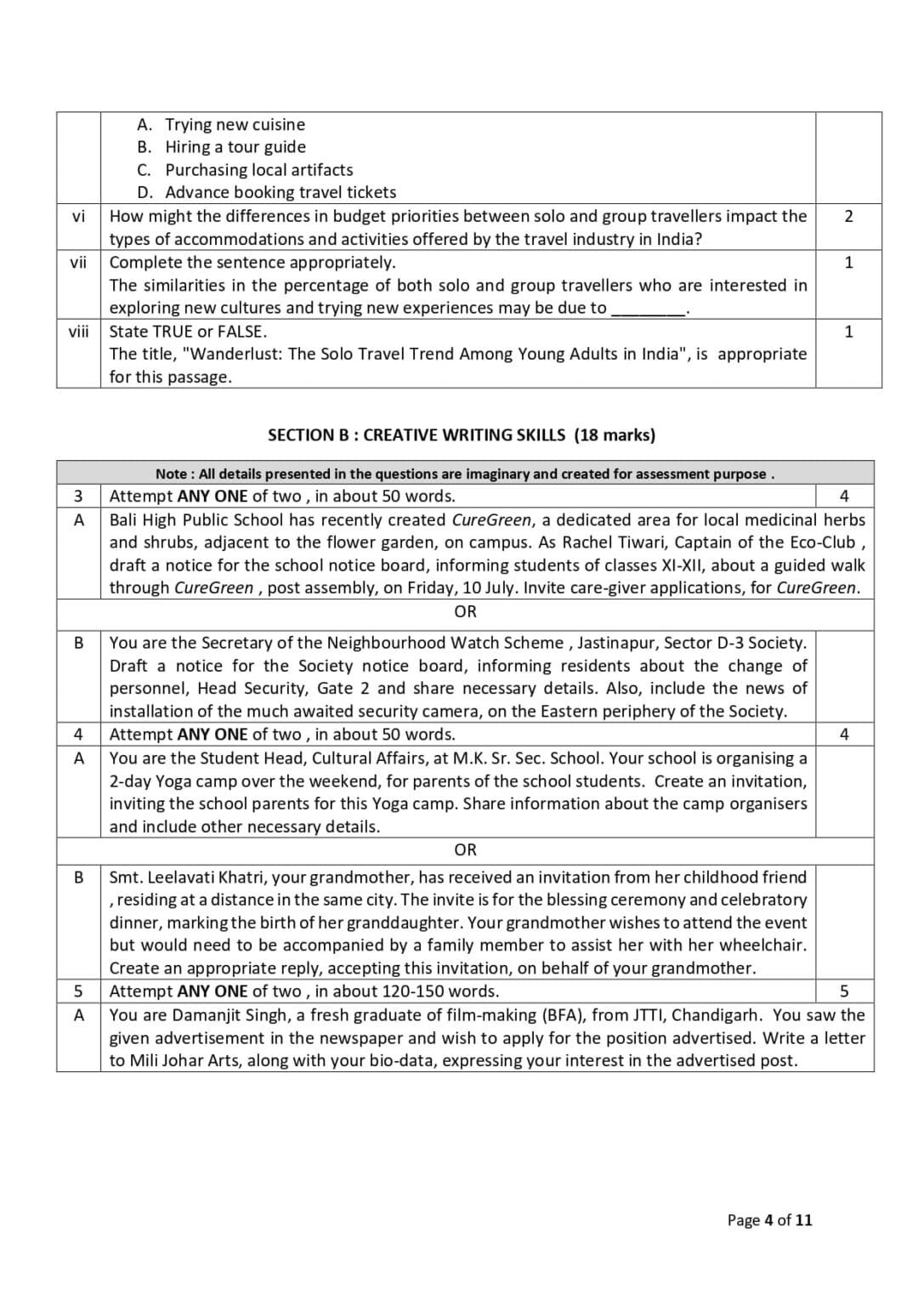 CBSE Class 12 English Sample Paper 2023-24 With Solutions - CBSE Guidance