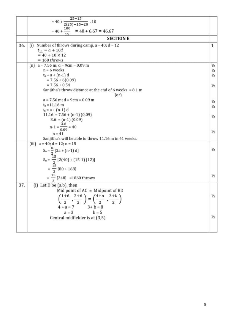 CBSE Class 10 Maths Sample Question Paper 2023 24 With Solutions CBSE