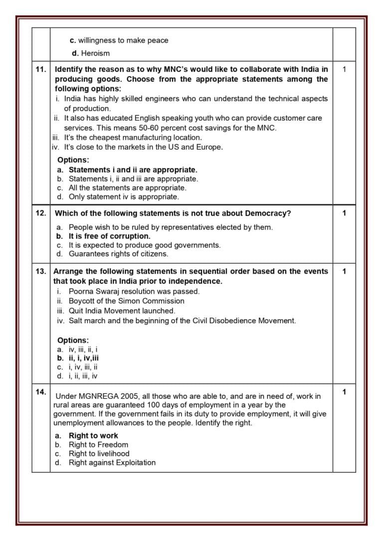 From MCQs To Map Skills: Class 10 Social Science Sample Paper 2023-24 - CBSE Guidance