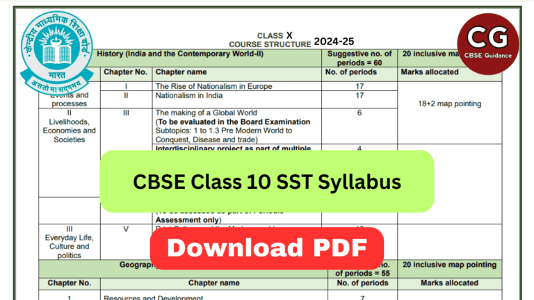 CBSE Class 10 Social Science (SST) Syllabus for 2024-25: Download PDF ...