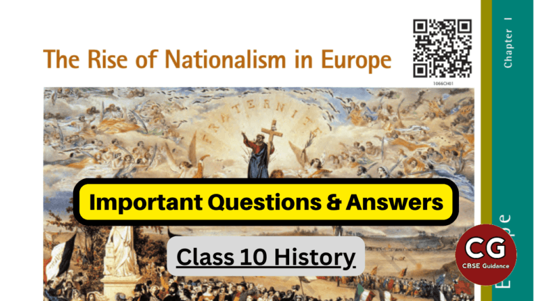 The Rise Of Nationalism In Europe Class 10 Important Questions And ...