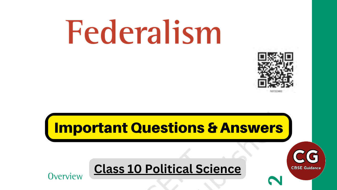 Federalism Class 10 Most Important Questions And Answers - CBSE Guidance