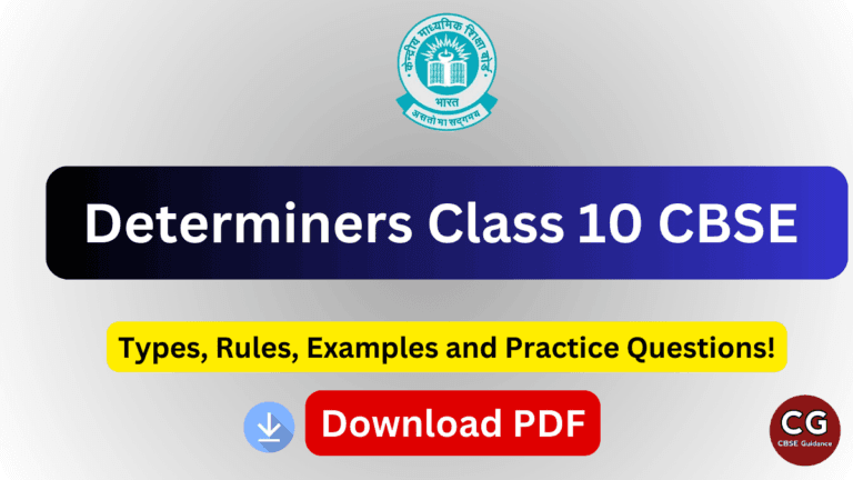 Determiners Class 10 English Grammar: Notes, Exercises & Free PDF ...