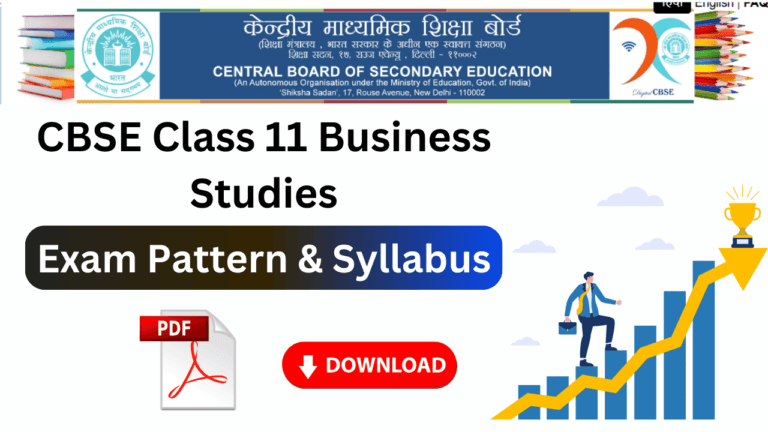 CBSE Class 11 Business Studies Syllabus 2025-26: Download PDF & Full ...